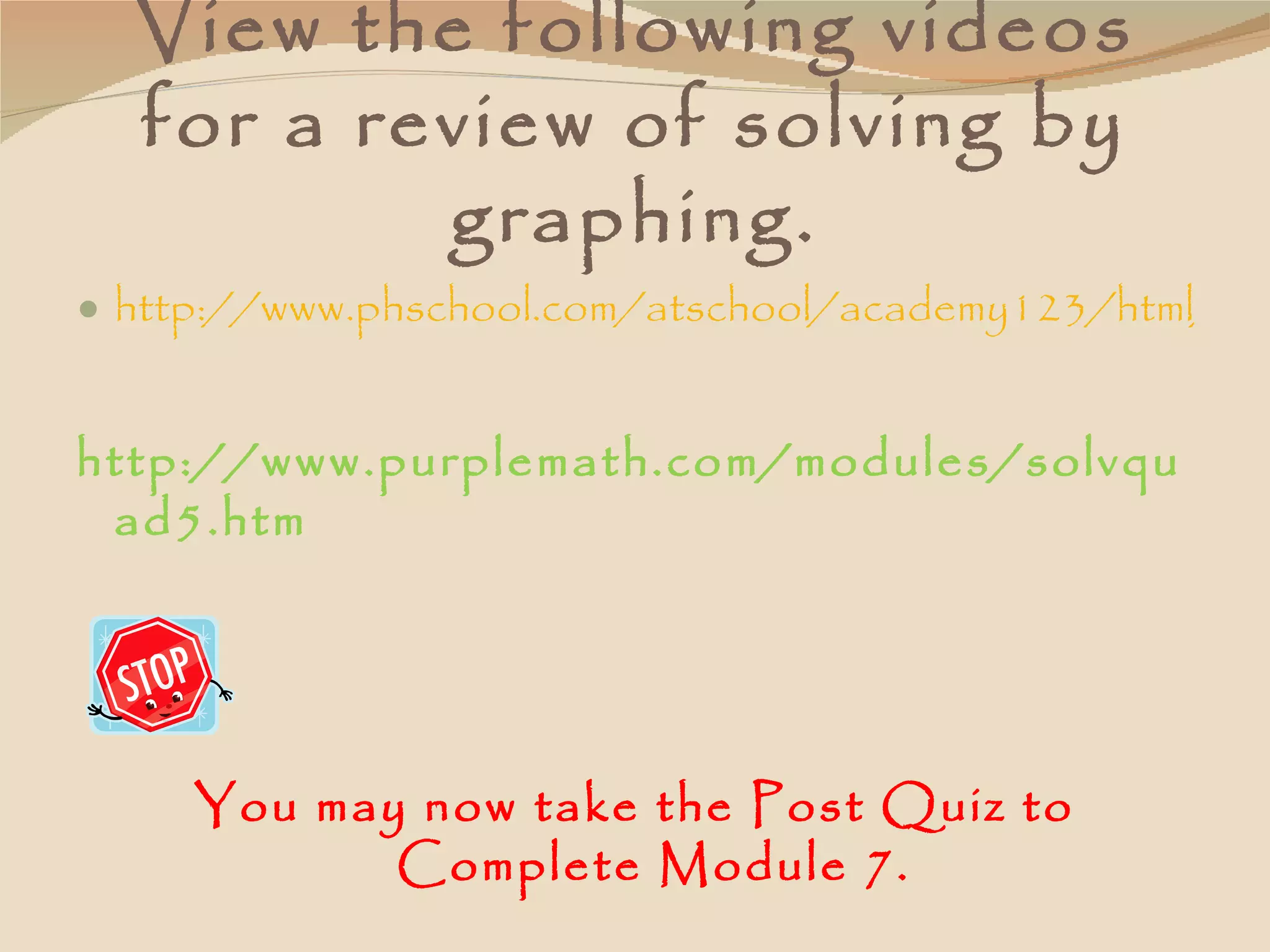 Solving by graphing remediation notes | PPT