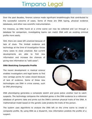 Solving Cold Cases: Old Evidence, New Technology | PDF