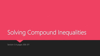 Solving compound inequalities | PPTX