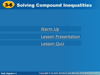Solving Compound Inequalities .ppt
