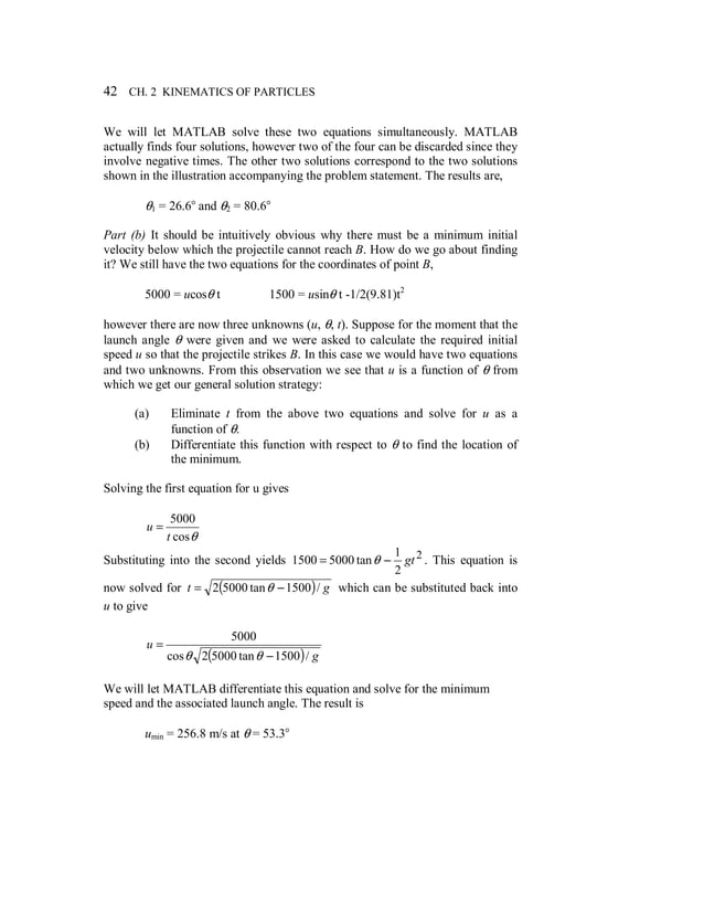 Solving dynamics problems with matlab | PDF | Homework and Study | Education