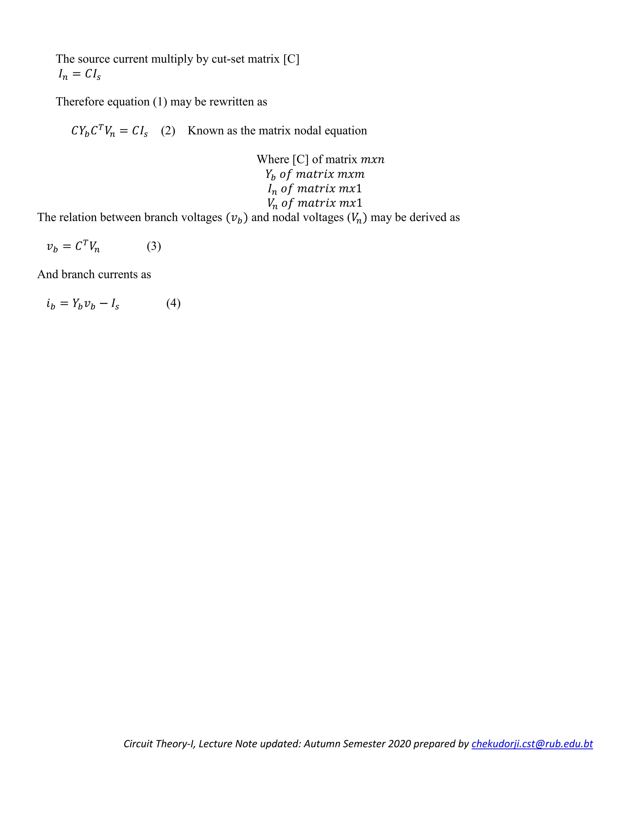 Solving electric circuits using graph theory | PDF
