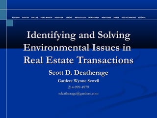 Solving environmental issues in real estate deals | PPT