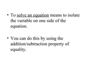 Solving eqnsaddsub | PPT