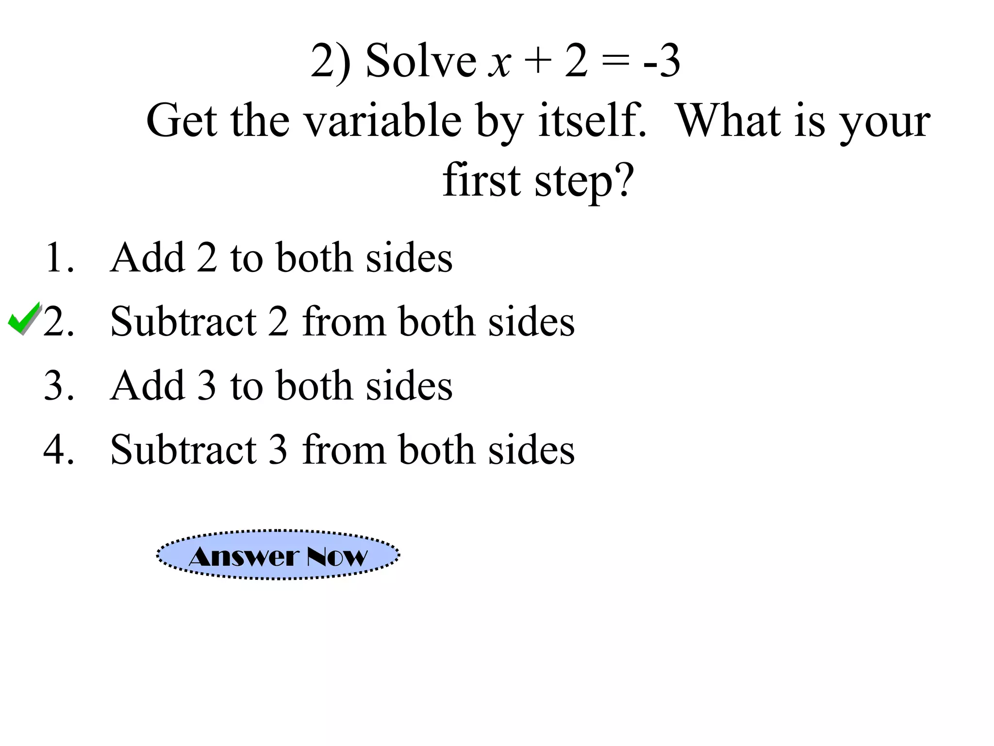 Solving add-subtract equations | PPT