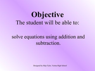 Solving add-subtract equations | PPT