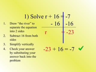 Solving add-subtract equations | PPT