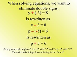 Solving add-subtract equations | PPT