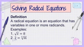 Solving Equation Involving Radical Equation.pptx
