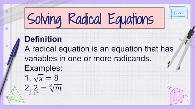 Solving Equation Involving Radical Equation.pptx