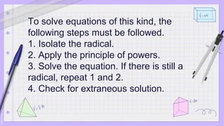 Solving Equation Involving Radical Equation.pptx