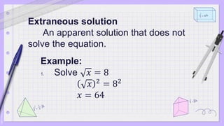 Solving Equation Involving Radical Equation.pptx