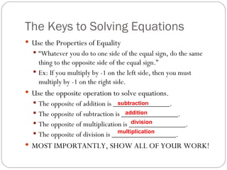 Solving equations | PPT