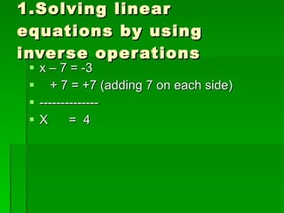 Solving equations | PPT