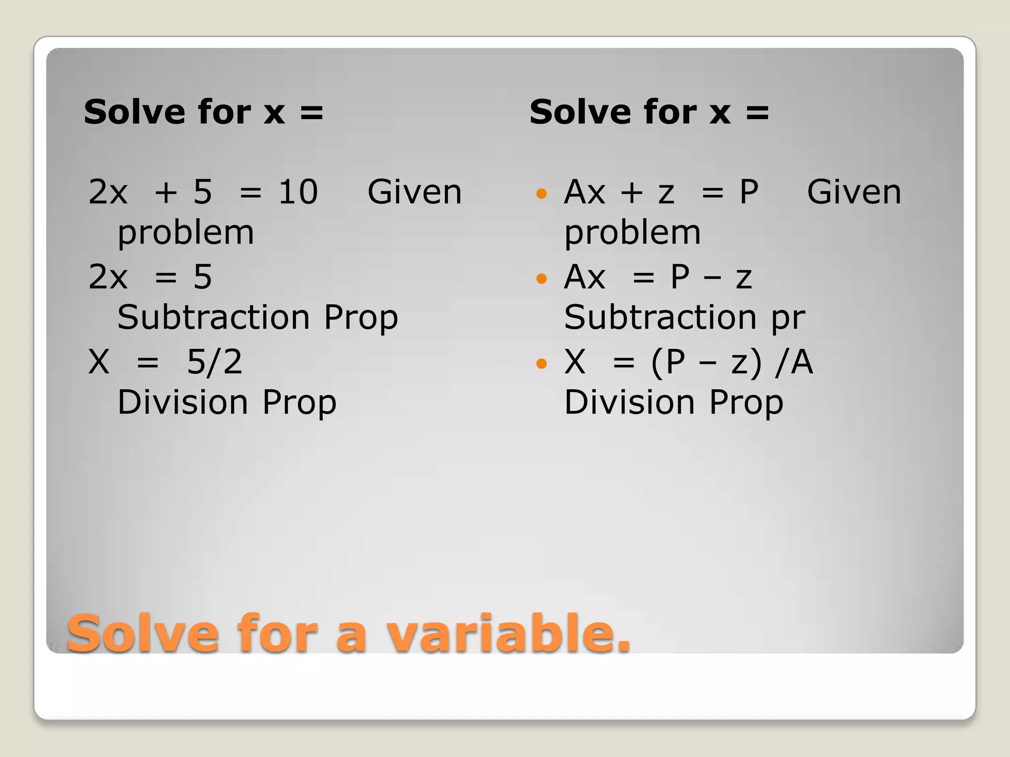 Solving equations | PPT