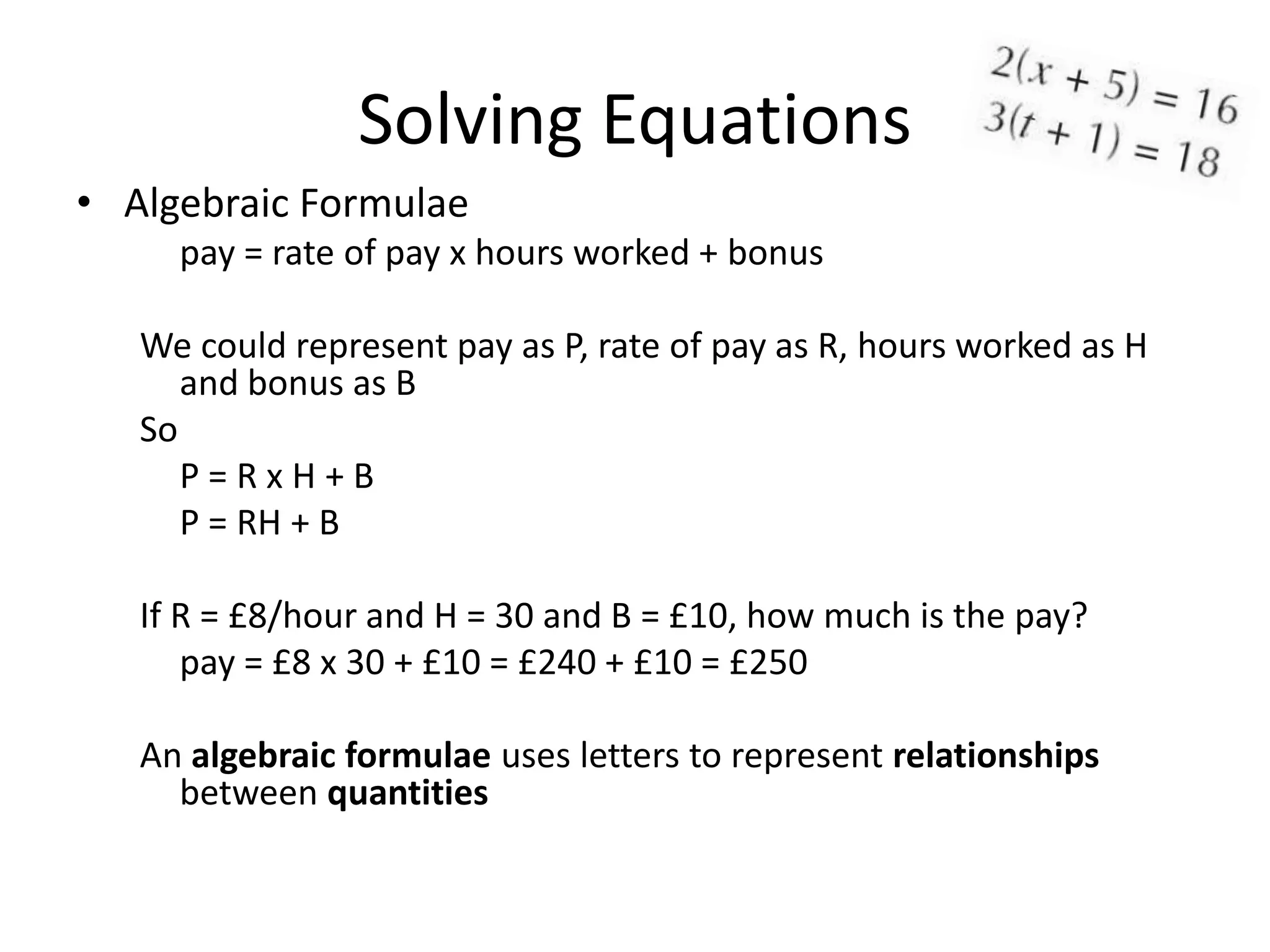 Solving equations | PPTX | Physics | Science