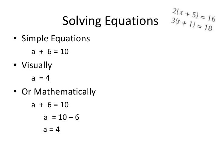 Solving Equations