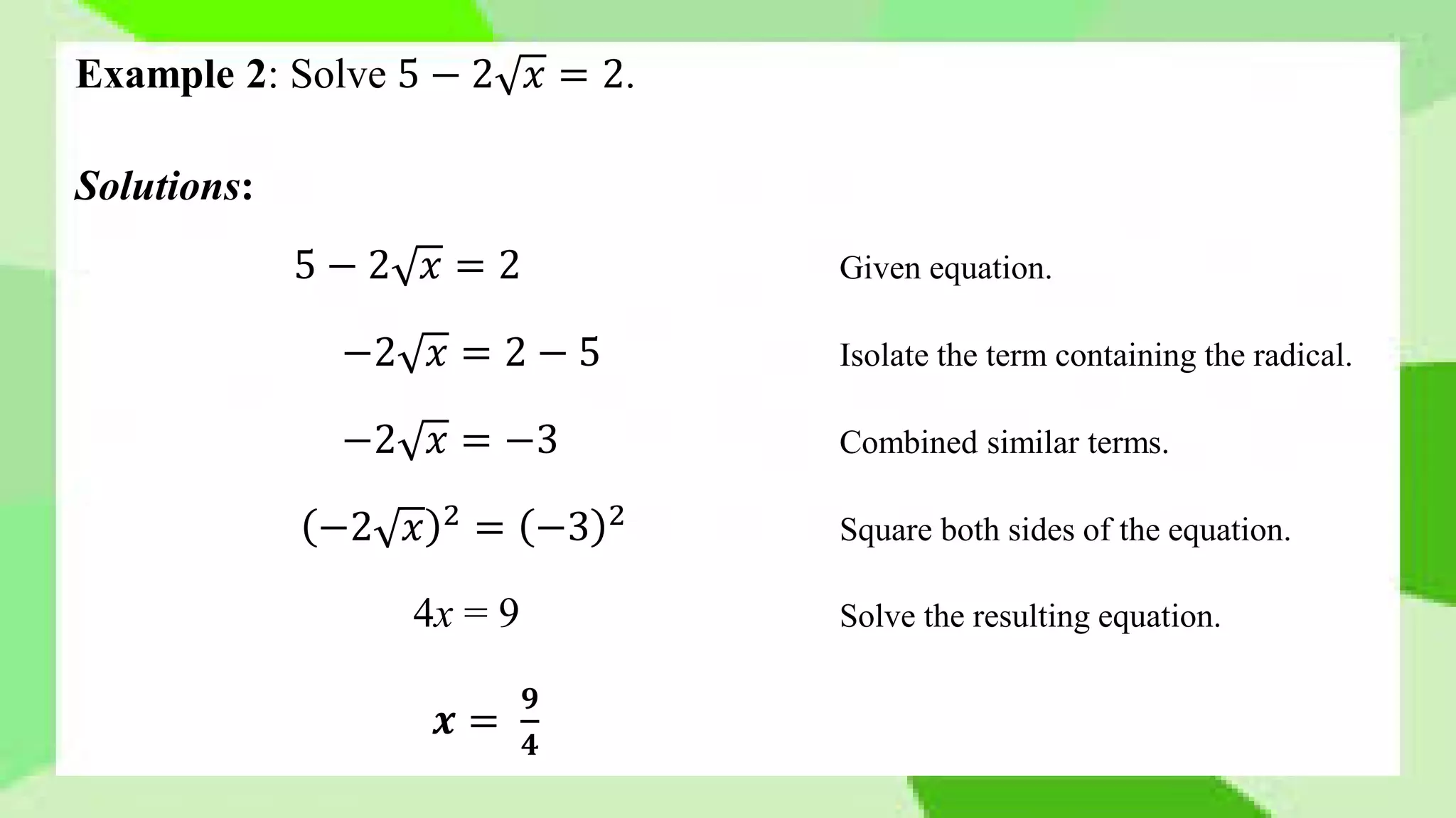Solving Equations Involving Radical Expressions | PDF