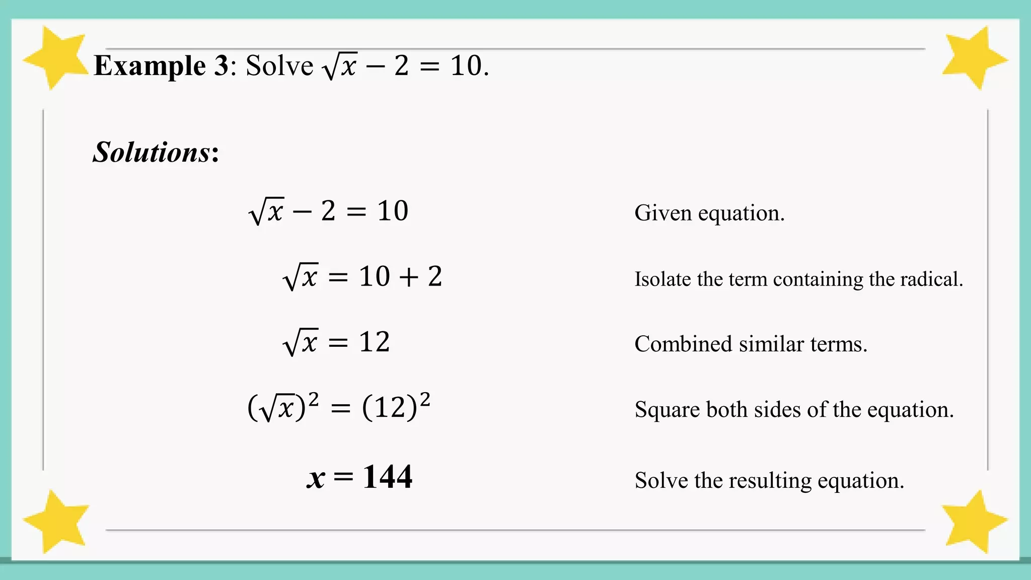 Solving Equations Involving Radical Expressions | PDF