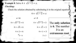 Solving Equations Involving Radical Expressions | PDF