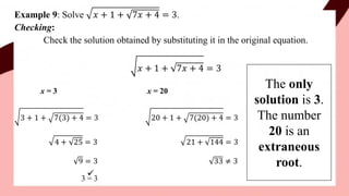 Solving Equations Involving Radical Expressions | PDF