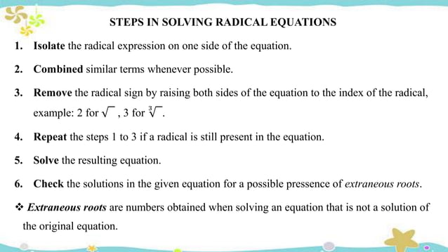Solving Equations Involving Radical Expressions | PDF