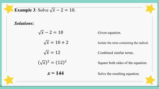 Solving Equations Involving Radical Expressions | PDF