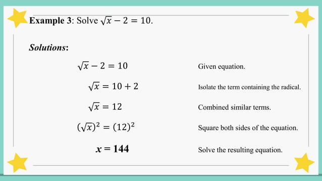 Solving Equations Involving Radical Expressions | PDF