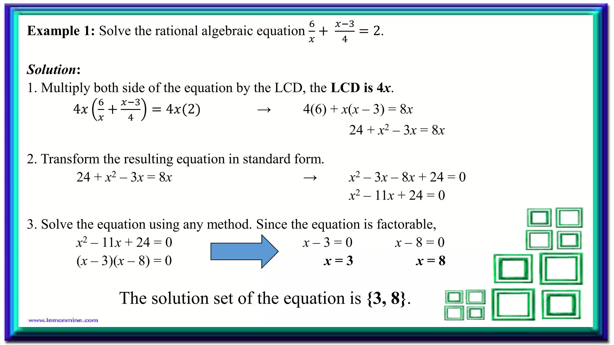 Solving Equations Transformable to Quadratic Equation Including Rational Algebraic Equations | PDF