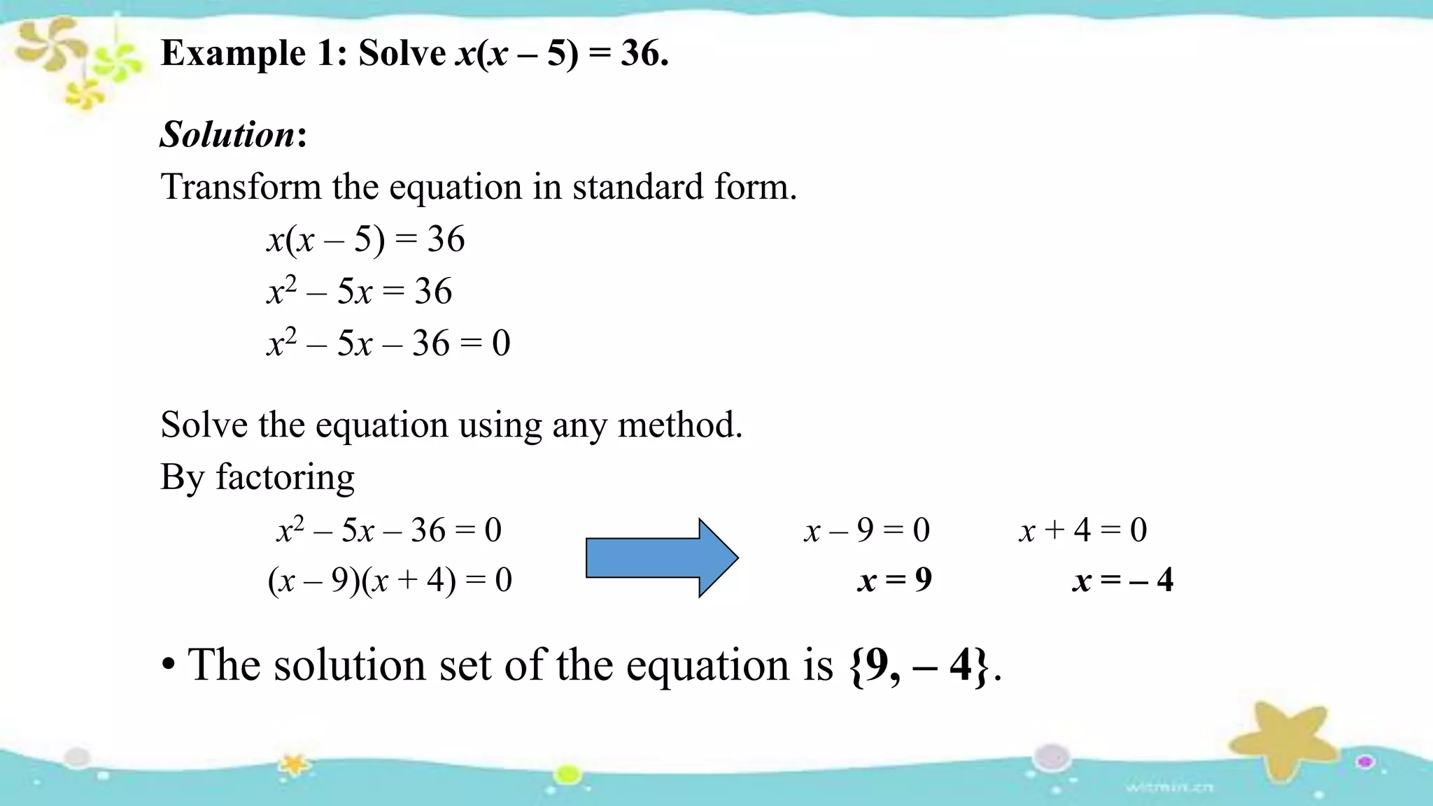 Solving Equations Transformable to Quadratic Equation Including Rational Algebraic Equations | PDF