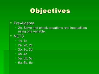 Mattie Davis Solving equations using algebra tiles edci 557 | PPT ...