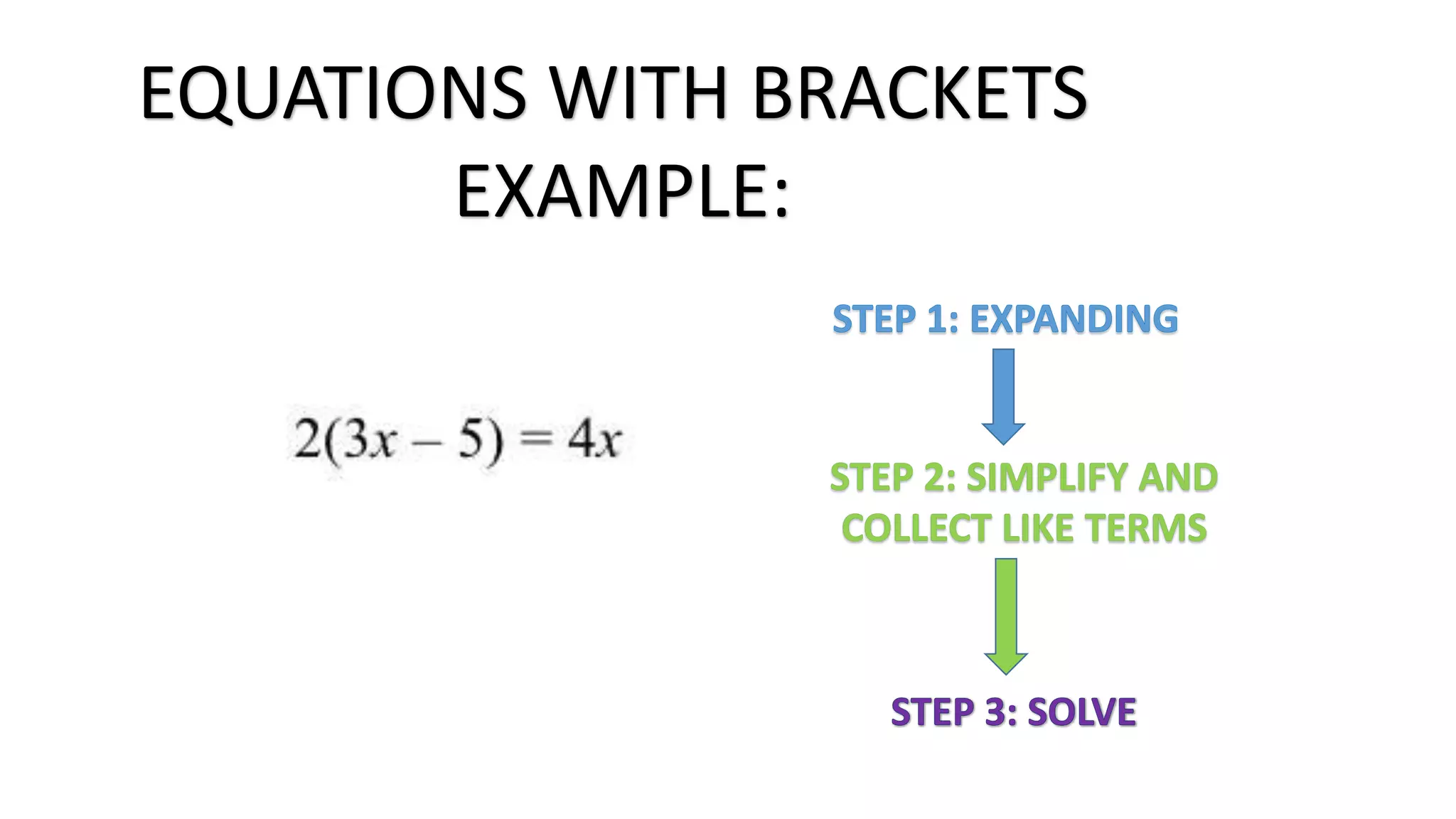 Solving equations with brackets | PPTX