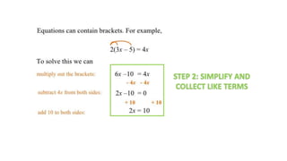Solving equations with brackets | PPTX