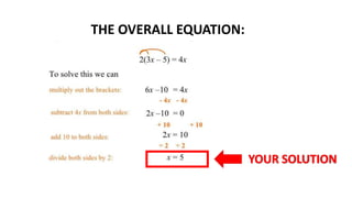 Solving equations with brackets | PPTX