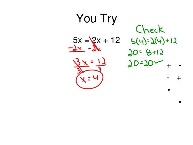 Solving equations with variables on both sides edmodo 10 15-2012