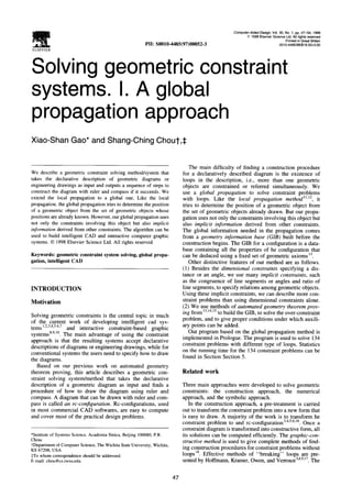 Solving geometric constraints system | PDF