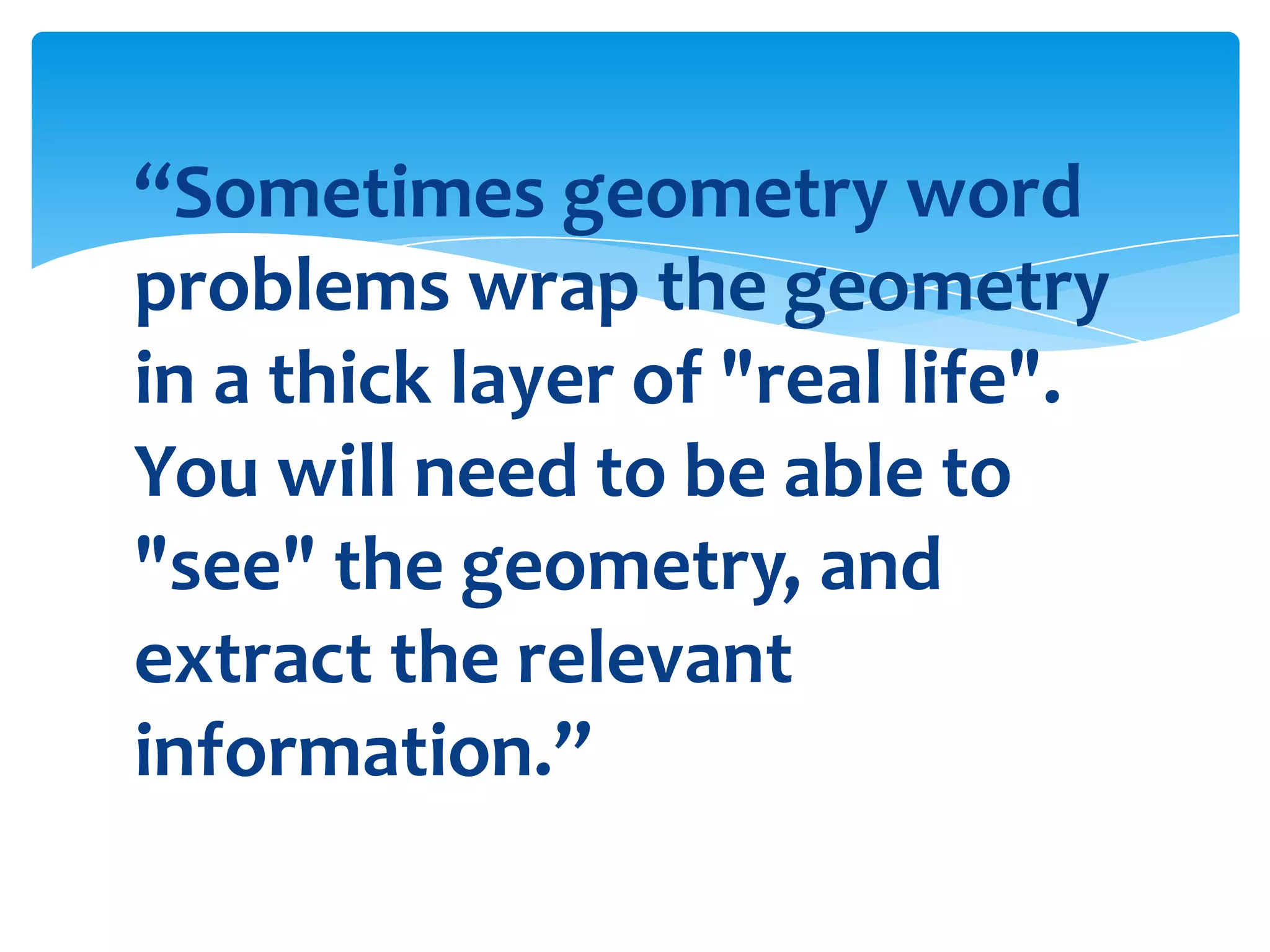 Solving geometry related problems | PPTX