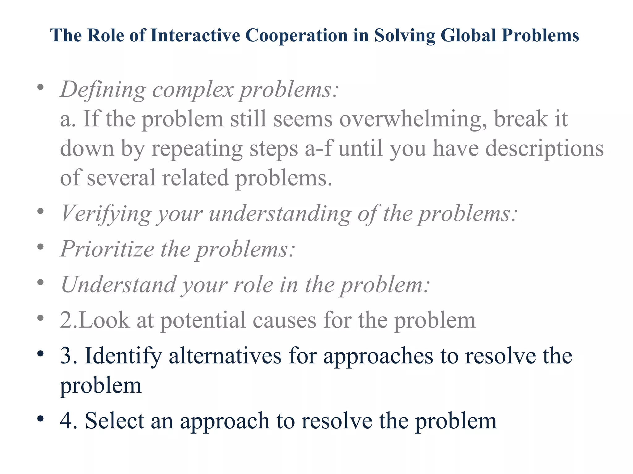 Solving global problems and communications | PPT
