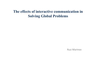 Solving global problems and communications | PPT