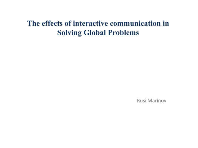 Solving global problems and communications | PPT