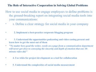 Solving global problems and communications | PPT