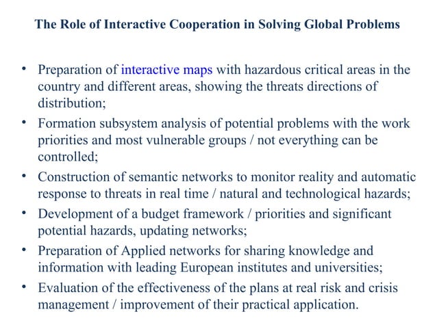 Solving global problems and communications | PPT