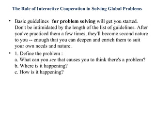 Solving global problems and communications | PPT