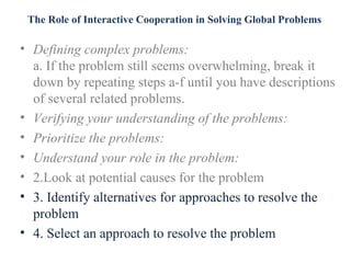 Solving global problems and communications | PPT