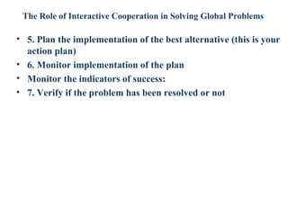 Solving global problems and communications | PPT
