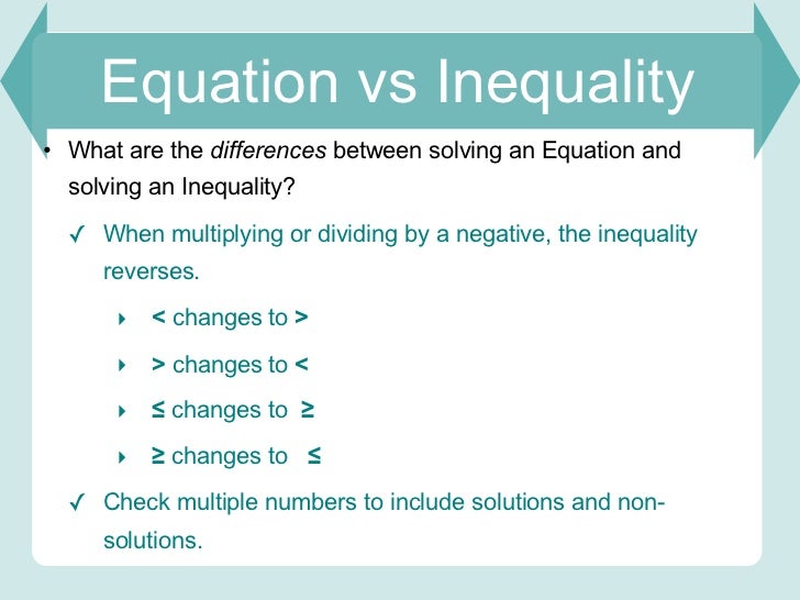 Solving Inequalities Notes