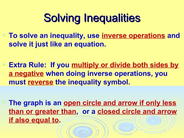 Solving Inequalities Lesson | PPT