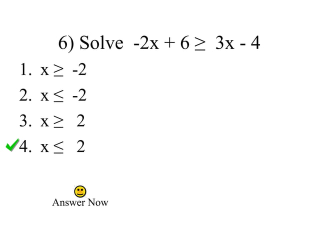 Solving inequalities | PPT | Science
