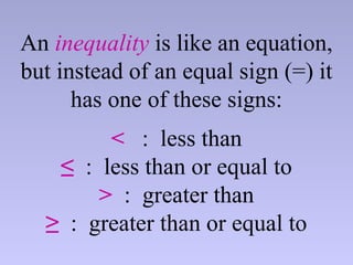 Solving Inequalities Gen Mathematics.ppt