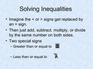Solving Inequalities01 | PPT